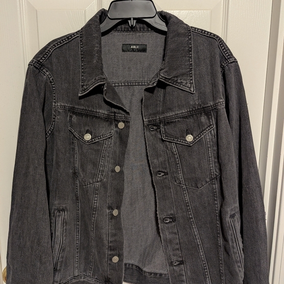 Able | Jackets & Coats | Able Merly Black Denim Jacket | Poshmark